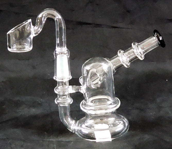 5" CLEAR GLASS PERCOLATED OIL RIG WATER PIPE WITH OIL RECLAIMER. KLWP ...